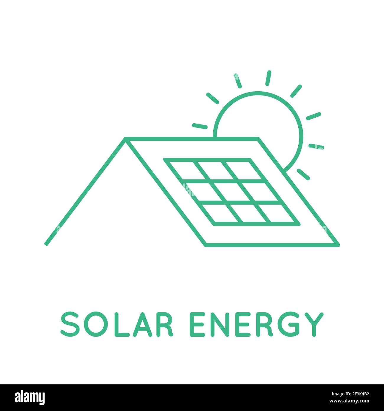 Icône énergie solaire. Toit avec panneau solaire. Générateur d'énergie ...