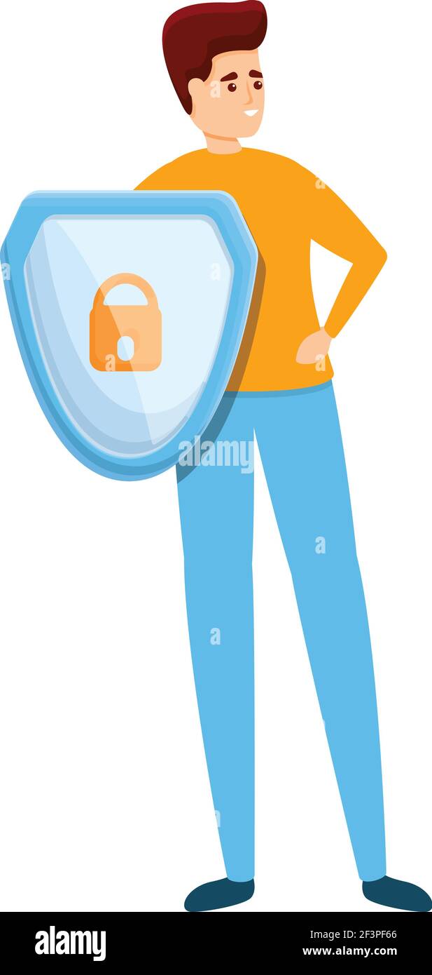 Icône protéger la confidentialité sécurisée. Dessin animé de l'icône de ...
