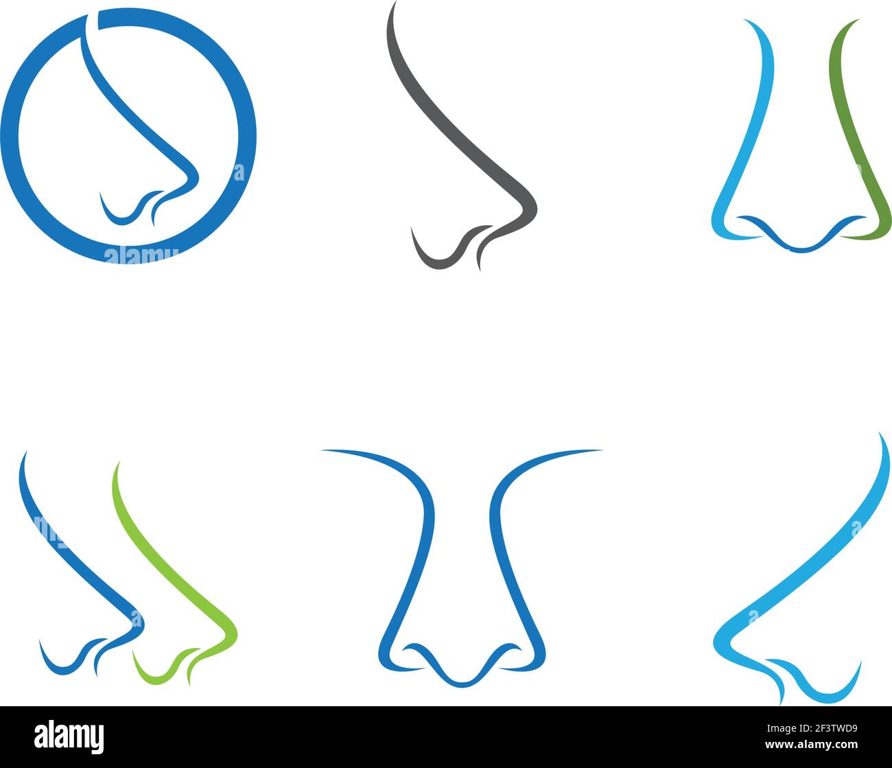 Modèle de logo nez dessin d'illustration d'icône vectorielle Image ...