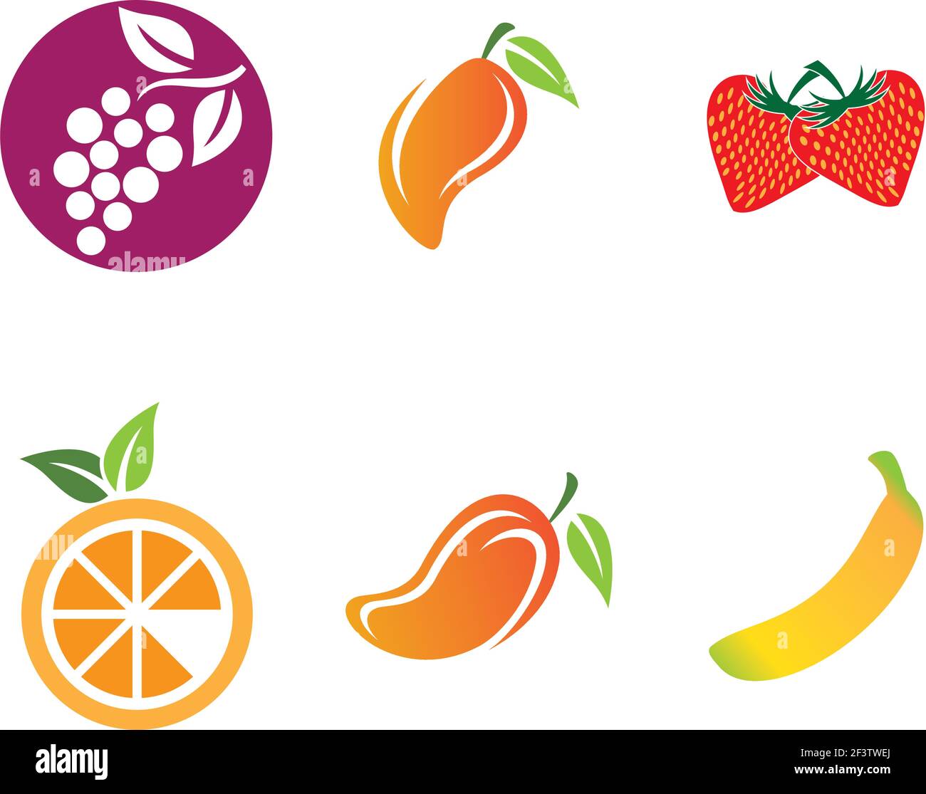 Modèle de logo fruits dessin d'illustration d'icône vectorielle Image ...