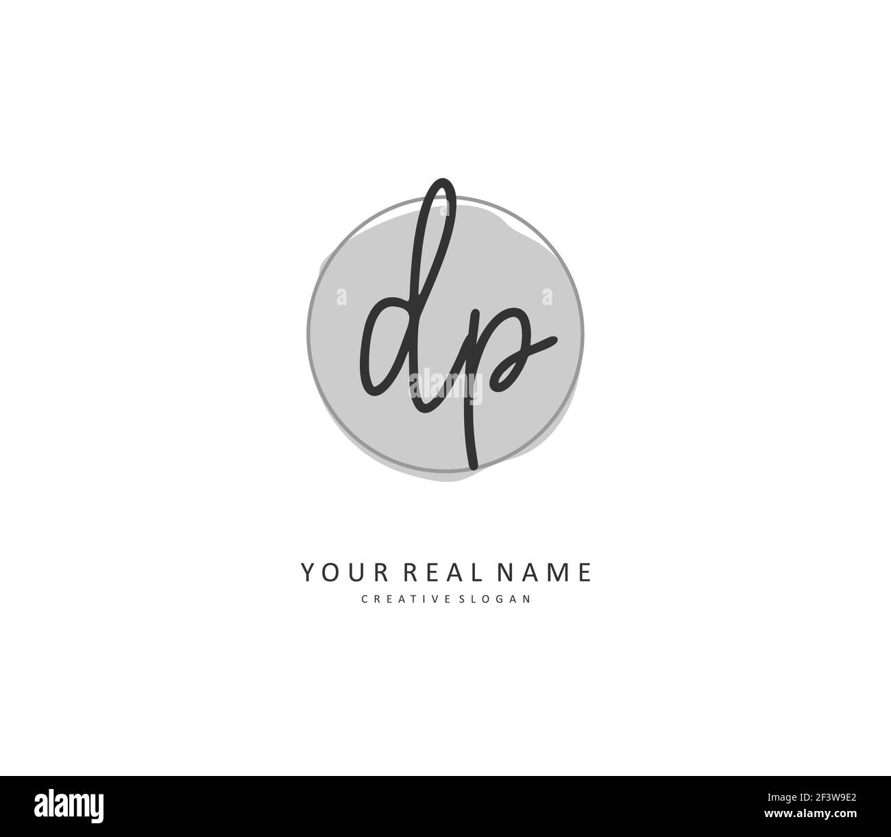 DP lettre initiale écriture manuscrite et logo de signature. Un concept ...