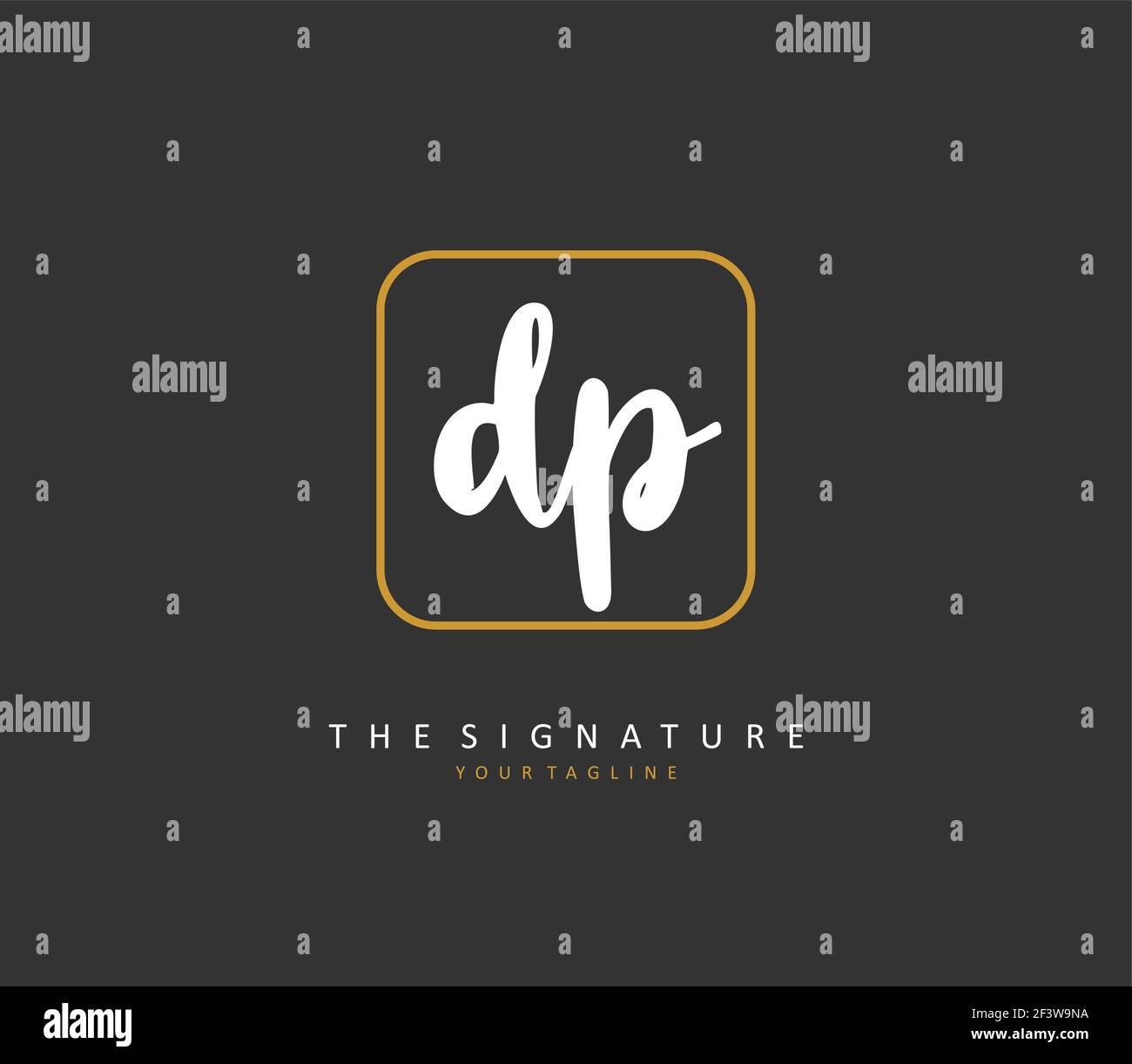 DP lettre initiale écriture manuscrite et logo de signature. Un concept ...