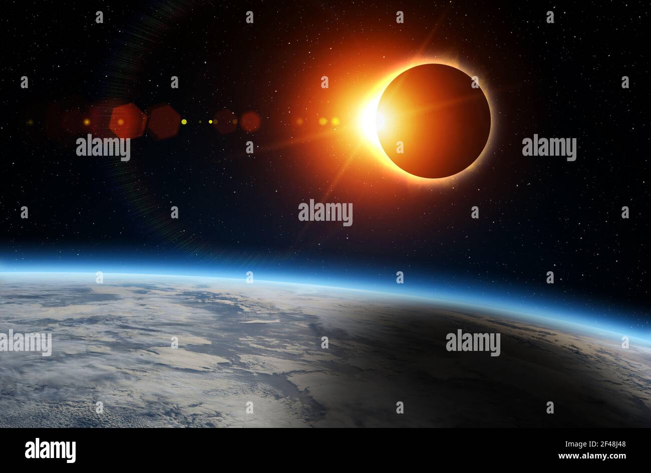 Éclipse solaire et Terre. éclipse solaire, phénomène naturel quand la ...