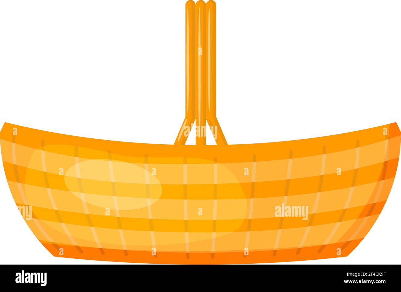 Image vectorielle d'un simple panier de couleur en osier. Style de ...