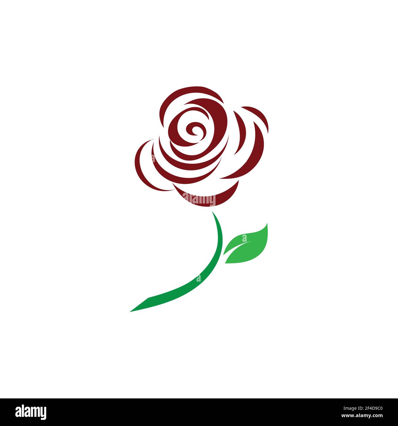 Magnifique logo Contour avec fleur rose pour la boutique ou le salon de ...