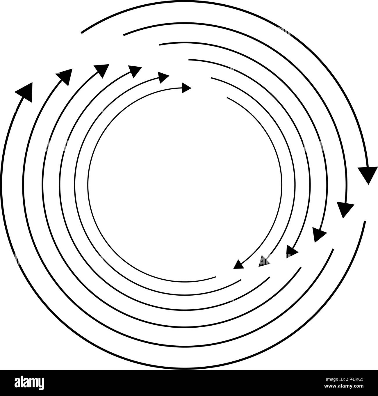 Flèches de rotation. Elément de flèche concentrique, radiale et ...