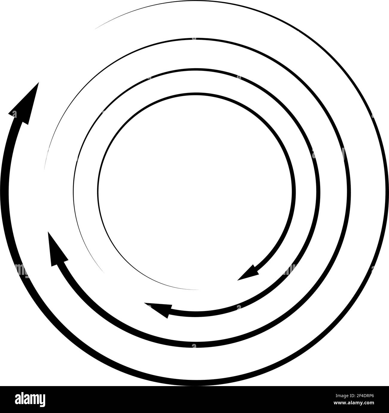 Flèches de rotation. Elément de flèche concentrique, radiale et ...