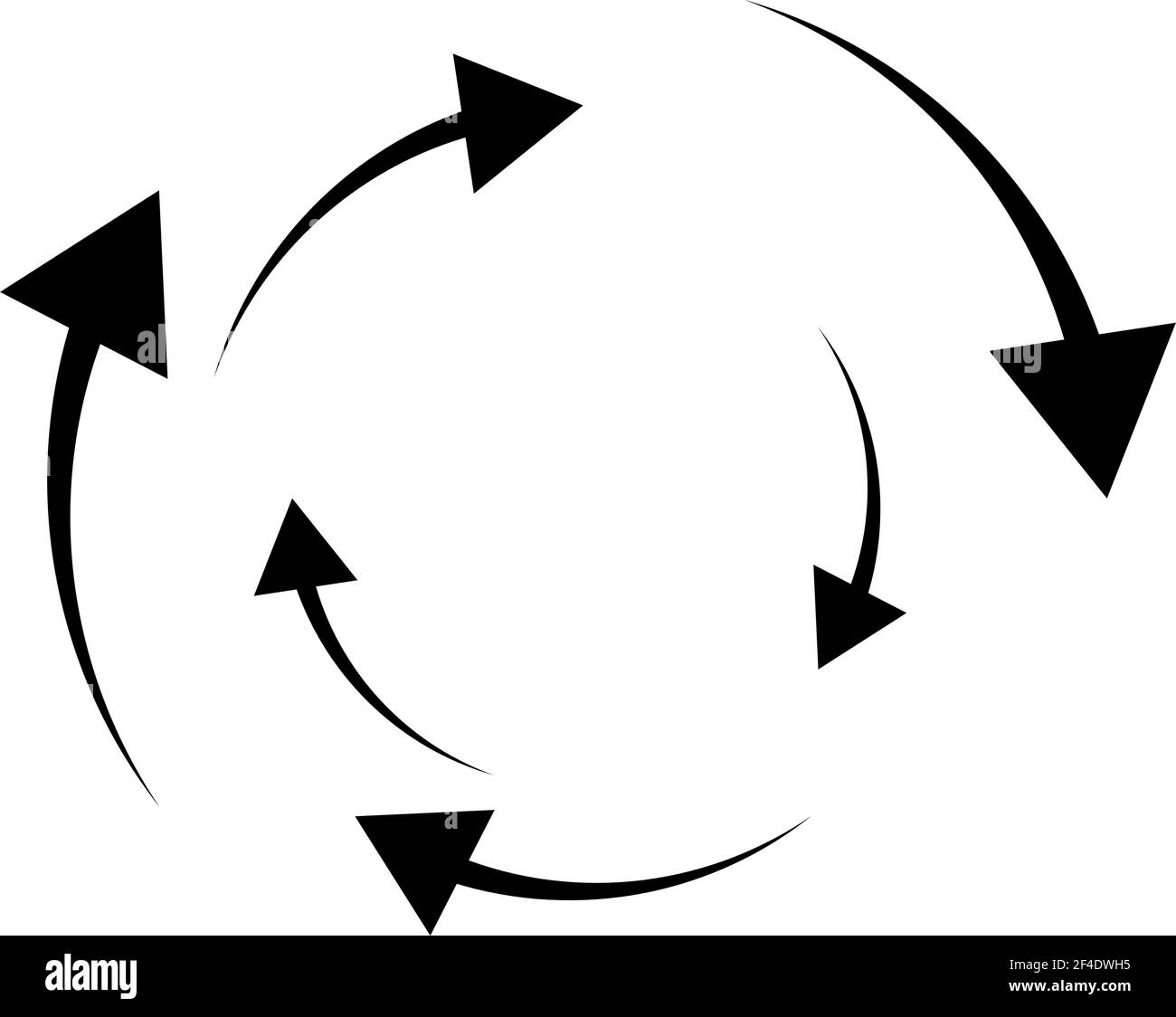 Flèches de rotation. Elément de flèche concentrique, radiale et ...