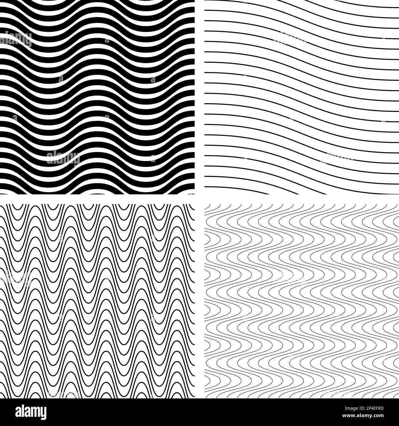 Ondulée, ondulée, motif de lignes courbes horizontales, illustration ...