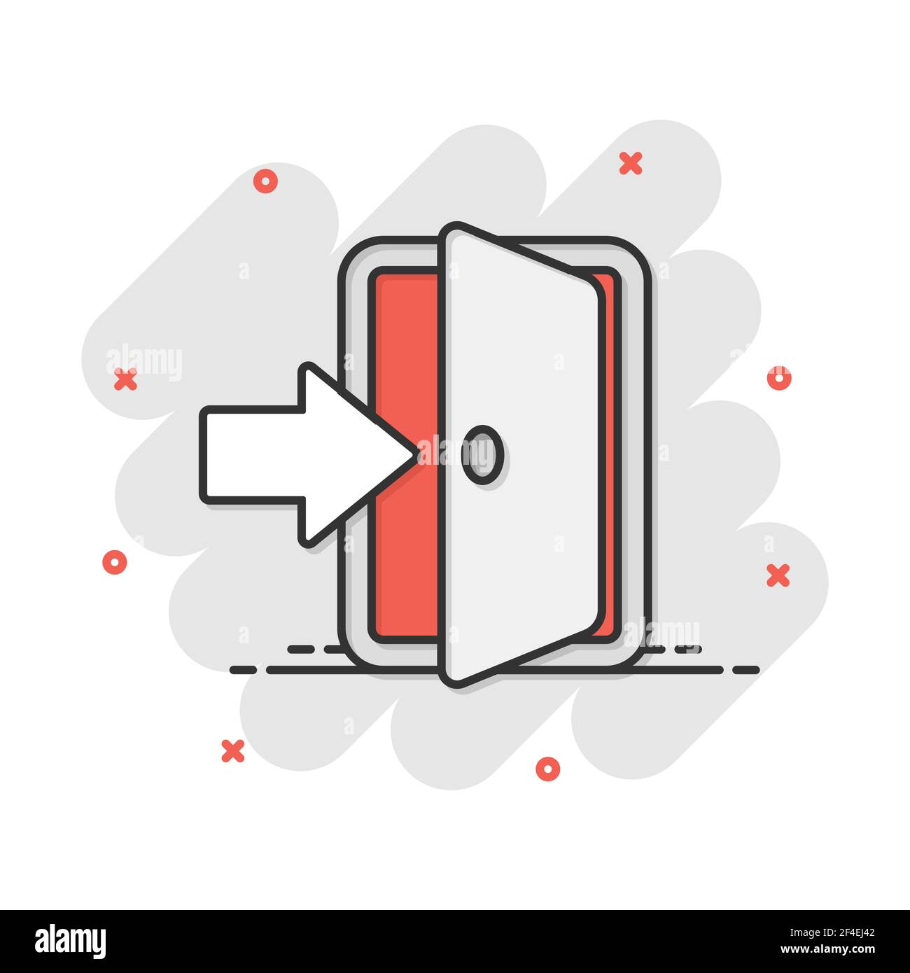 Cartoon Vector icône porte d'entrée dans le style comique. Portes de ...