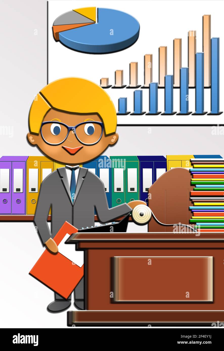 Accountant Cartoon Banque d'image et photos - Alamy