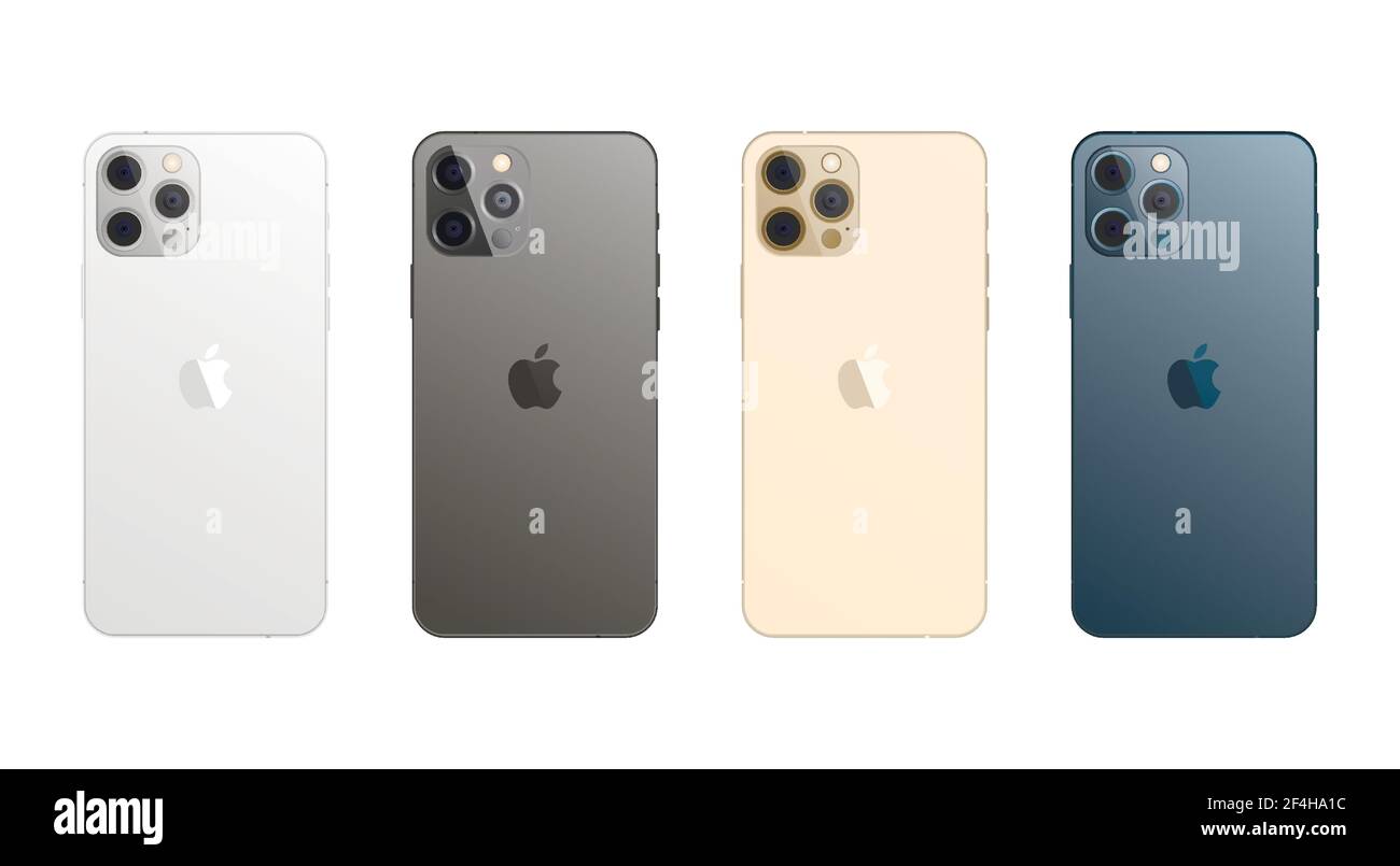 Apple iPhone 12 Pro Max en quatre couleurs. Permet de définir la ...