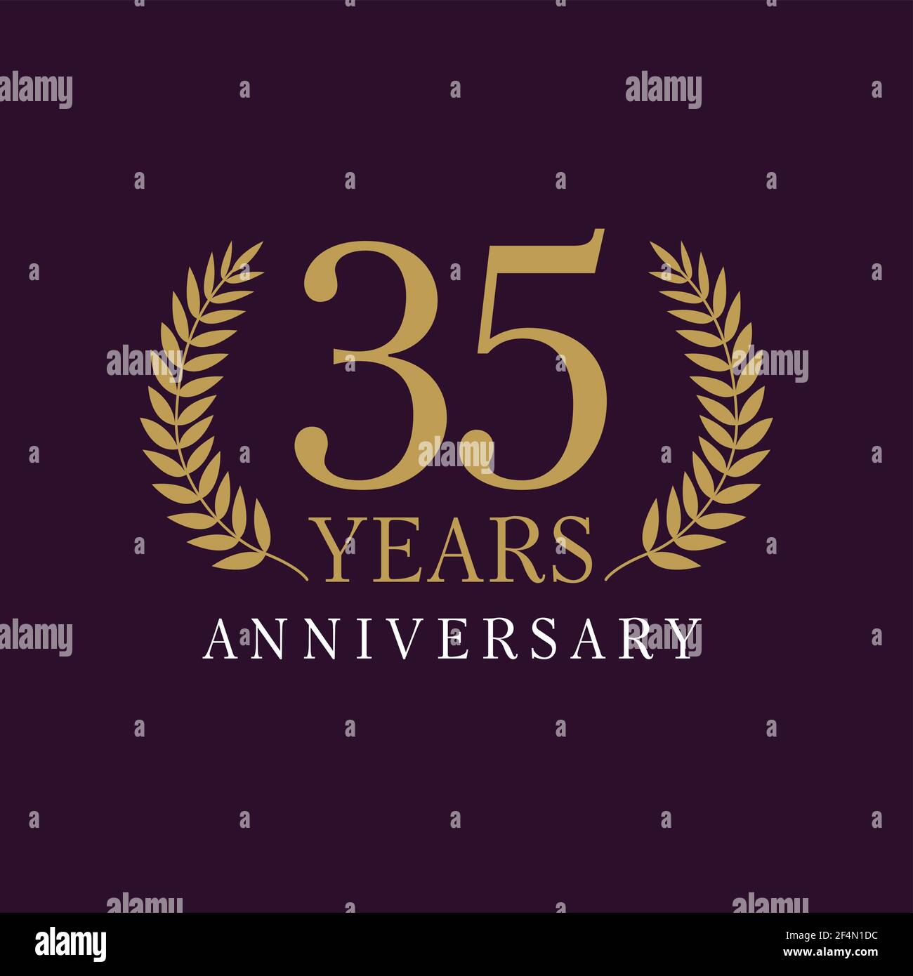 logo créatif de 35 ans. Félicitations 35ème modèle de couleur or ...