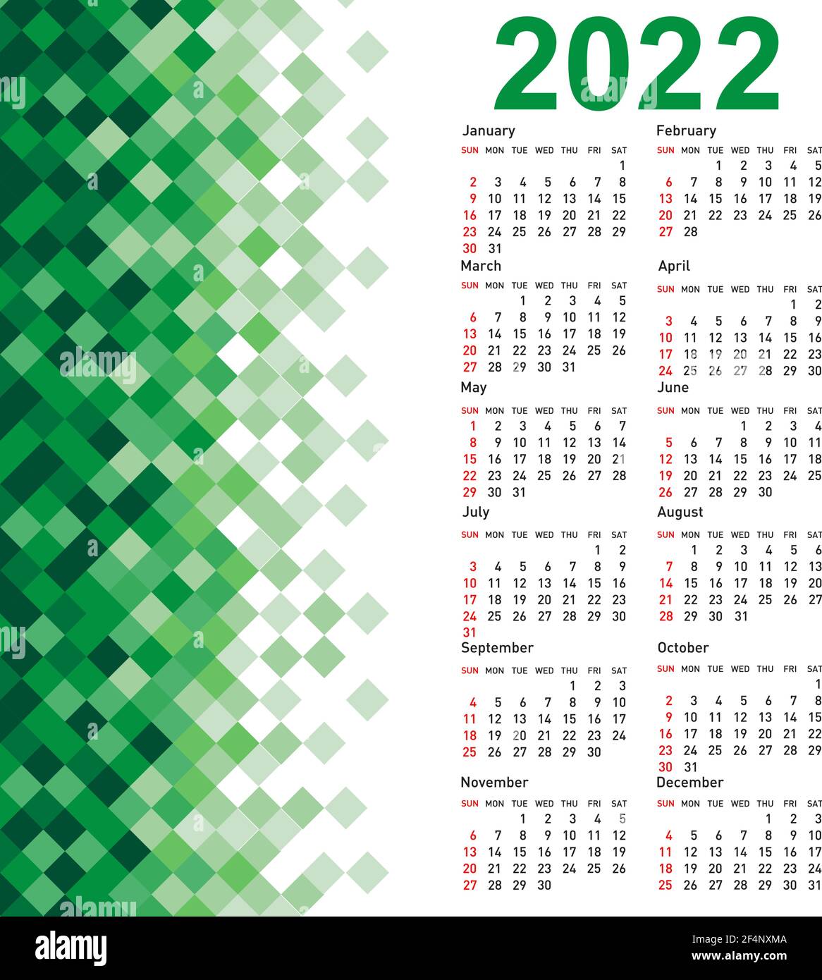Calendrier élégant avec arrière-plan en mosaïque de triangle abstrait ...