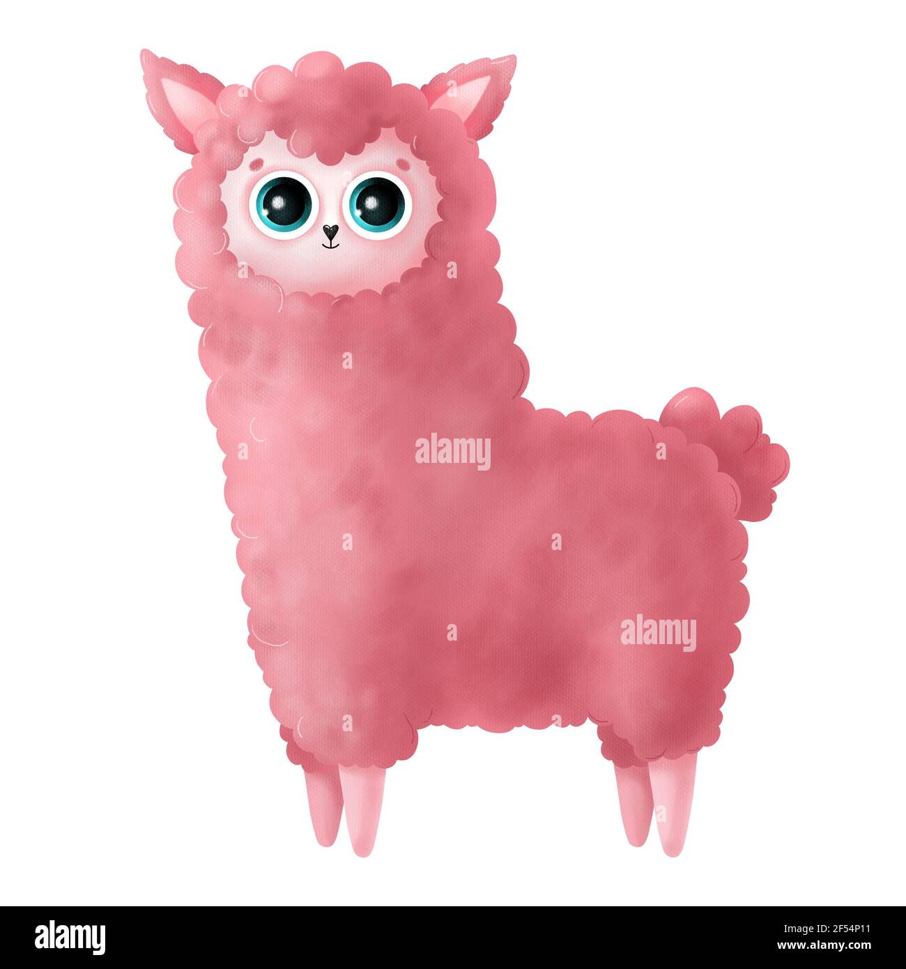 Joli lama rose isolé sur fond blanc. Drôle de dessin animé lama Photo ...
