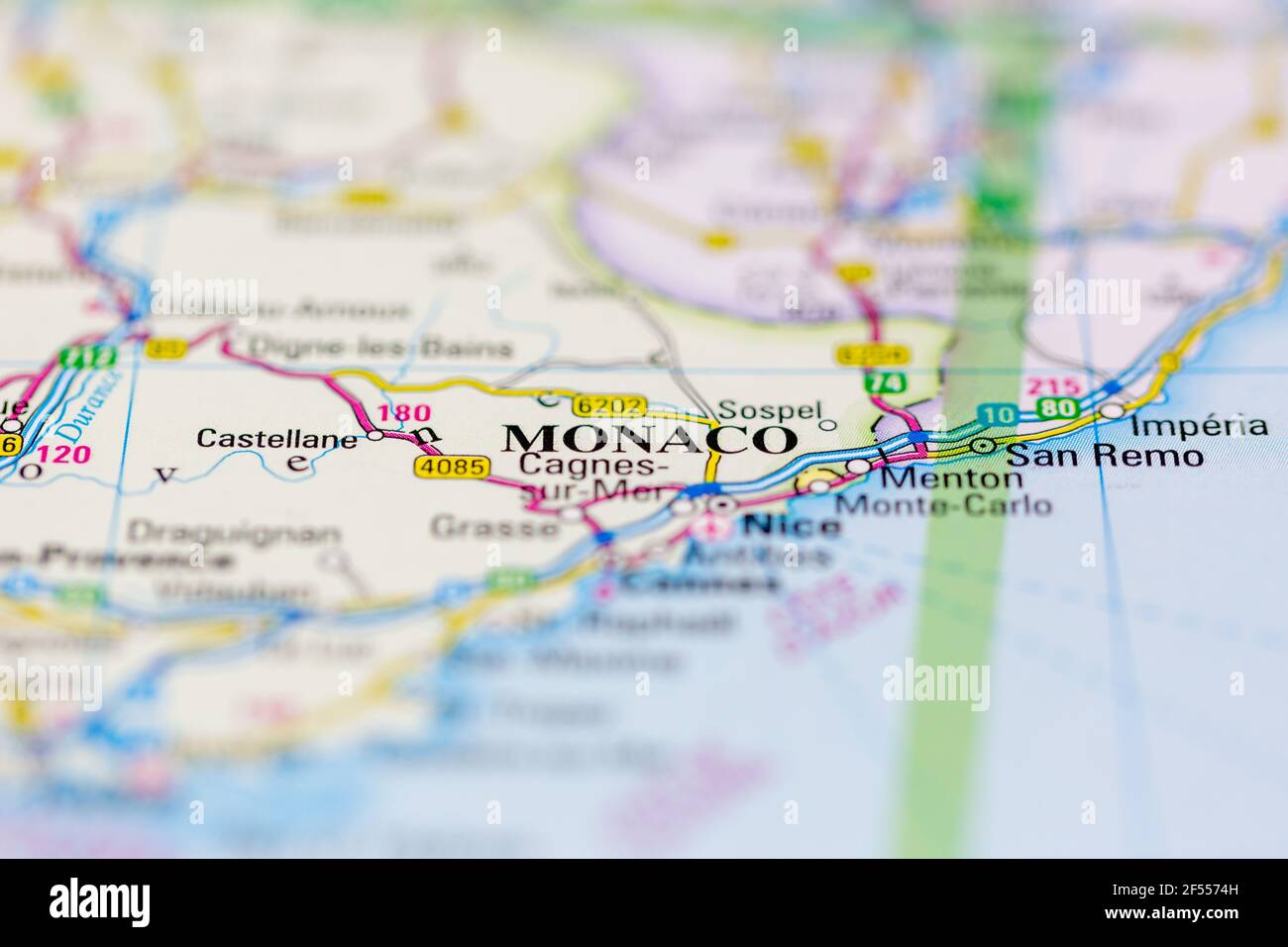 Monaco sur une carte Banque de photographies et d’images à haute ...