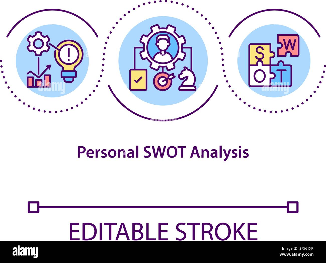 Icône de concept d'analyse SWOT personnelle Image Vectorielle Stock - Alamy