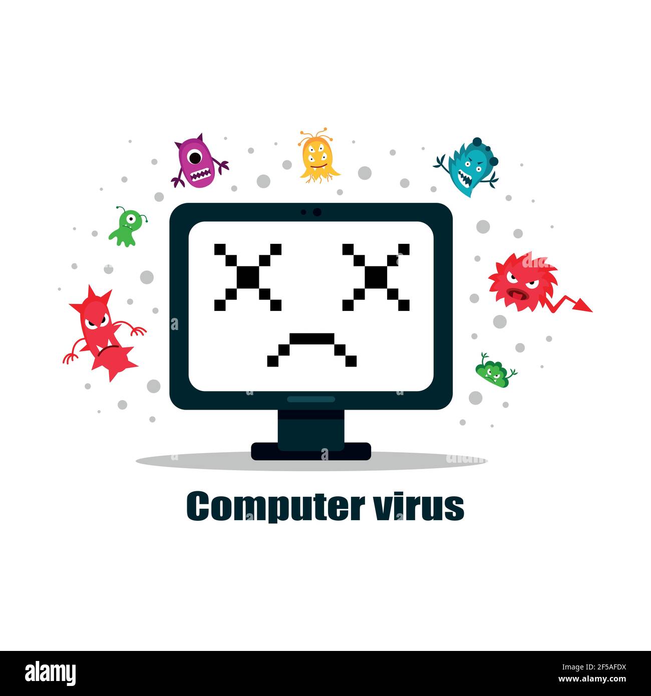 Un virus informatique attaque un ordinateur portable ou un ordinateur ...