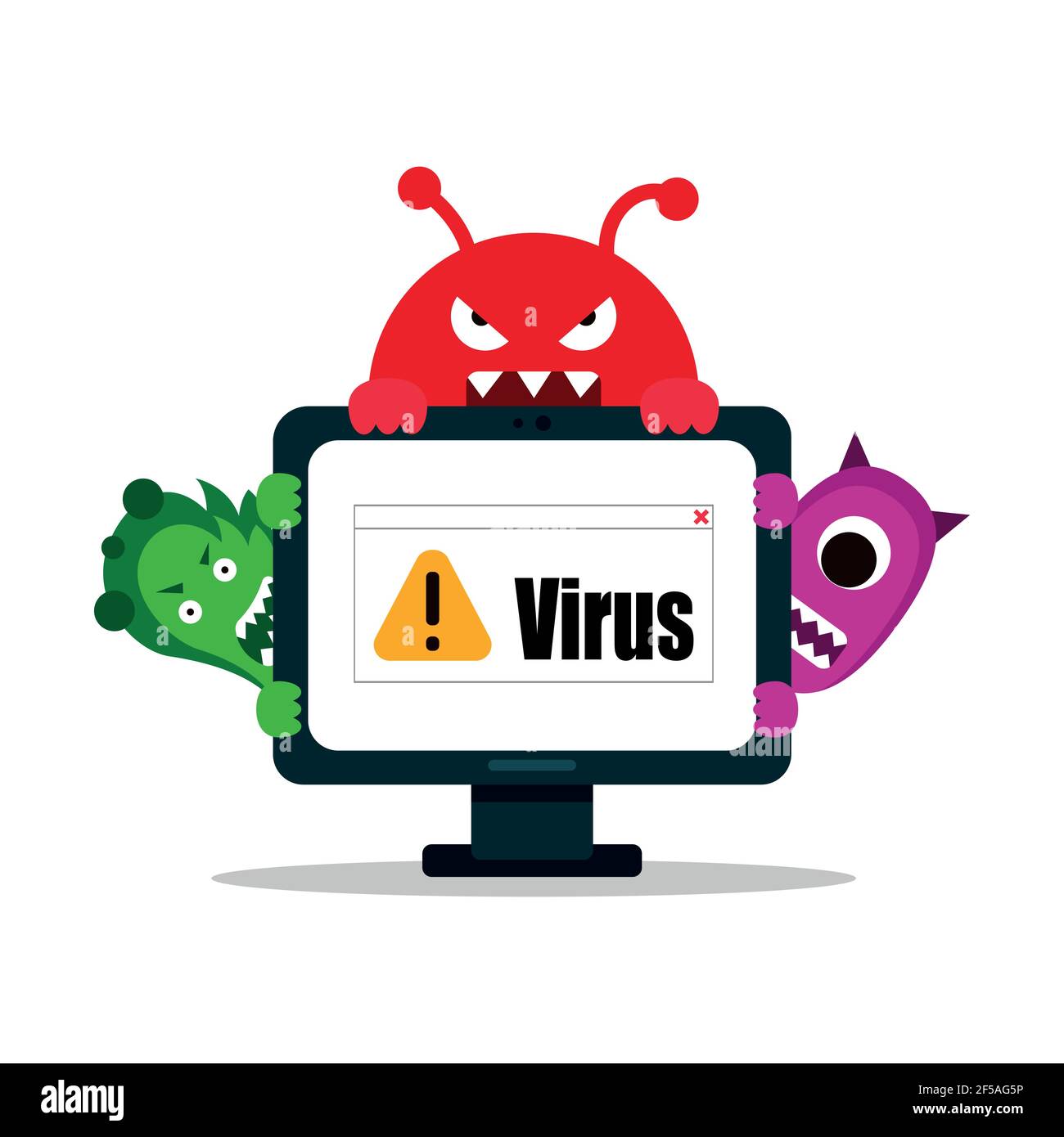 Un virus informatique attaque un ordinateur portable ou un ordinateur ...