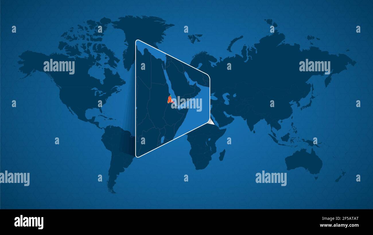 Carte détaillée du monde avec carte agrandie de l'Érythrée et des pays ...
