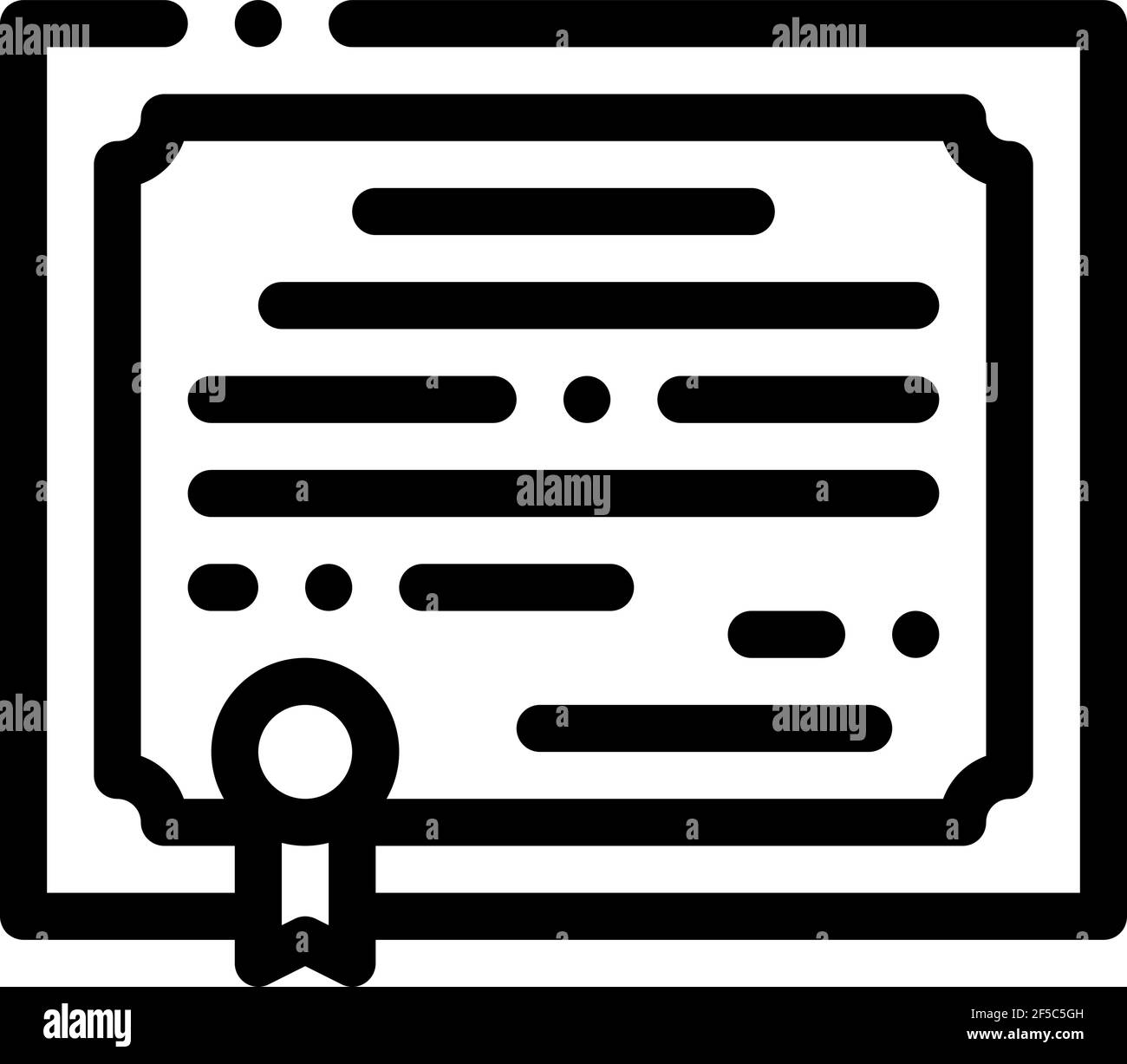 icône de ligne de licence de certificat symbole d'illustration de ...