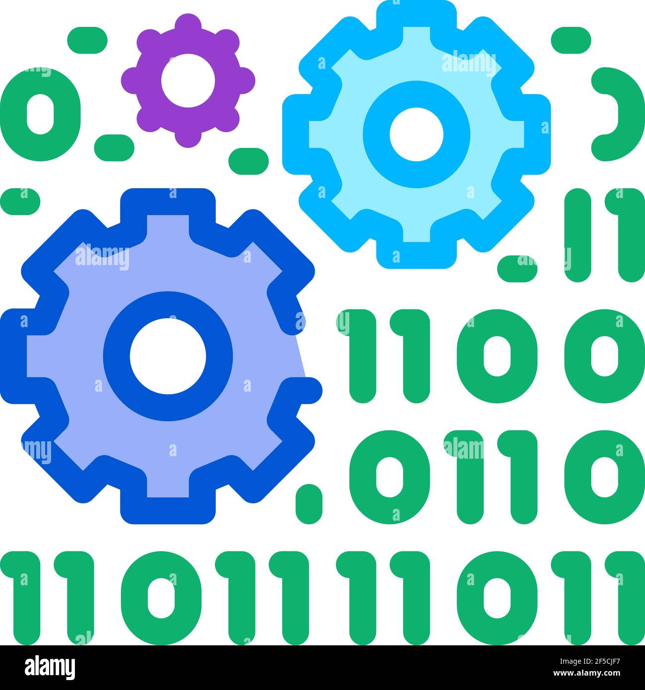 processus de programmation et de codage du vecteur d'icône de couleur d ...