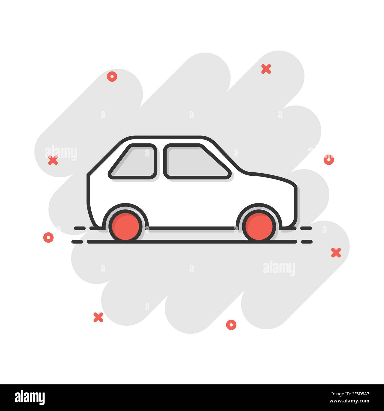 Icône de voiture dans le style comique. Voiture Automobile vector ...