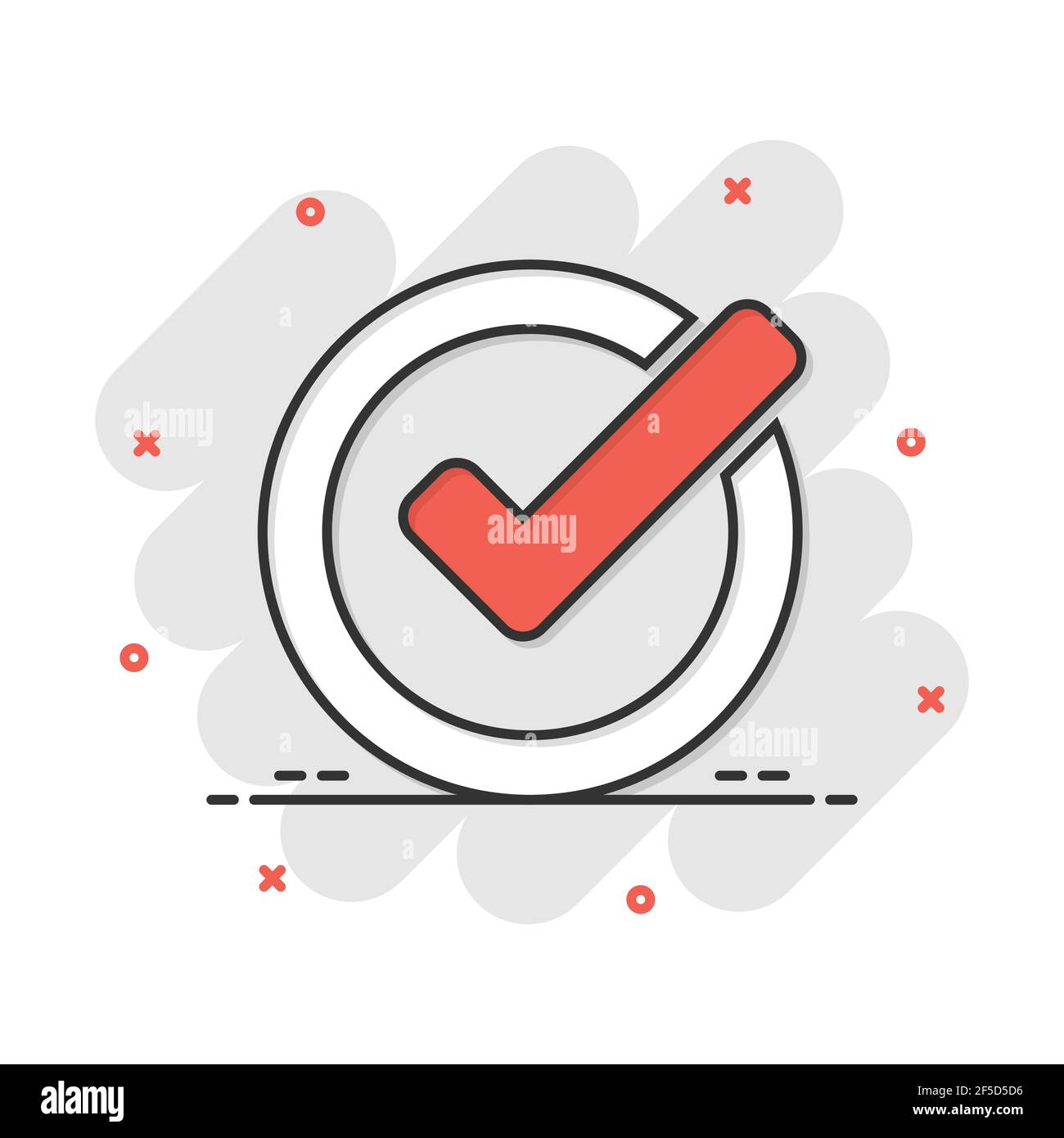 Icône de validation dans le style comique. Ok, accepter vector cartoon ...