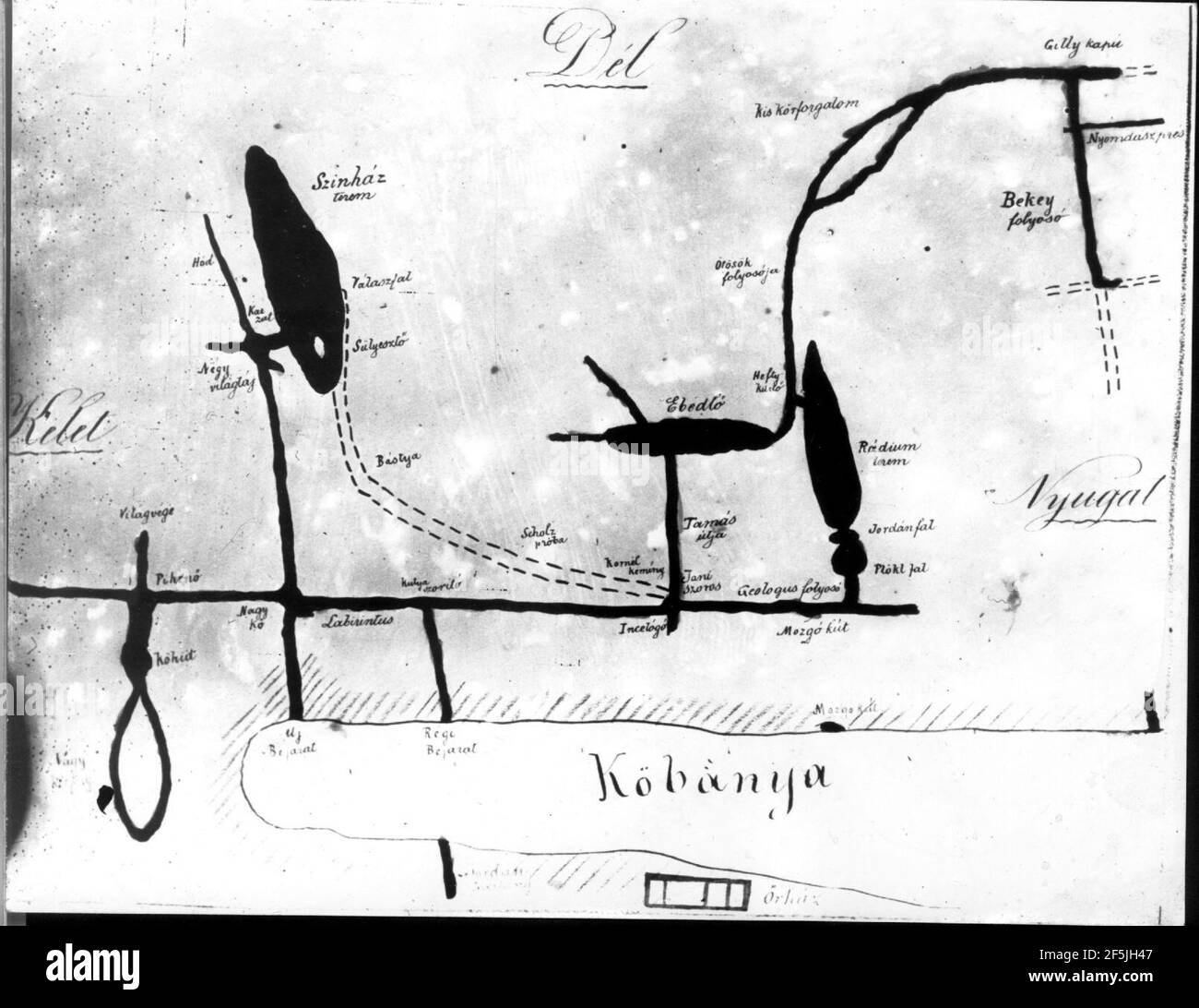 Pál-völgyi-barlang 1910 regi térkép Bekey Imre Gábor Photo Stock - Alamy