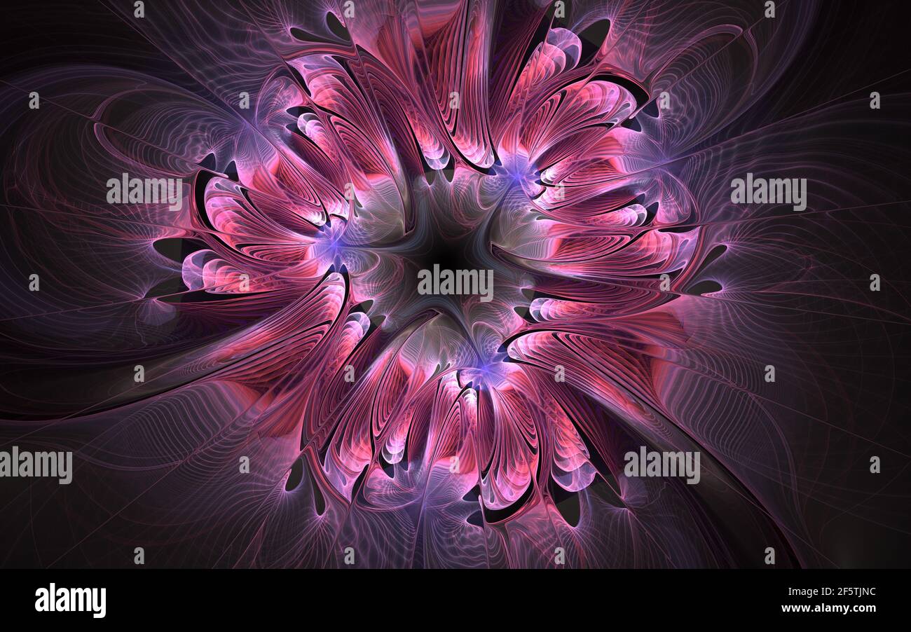 Fleurs Fractales Abstraites Aux Allures Design Futuriste Coloré