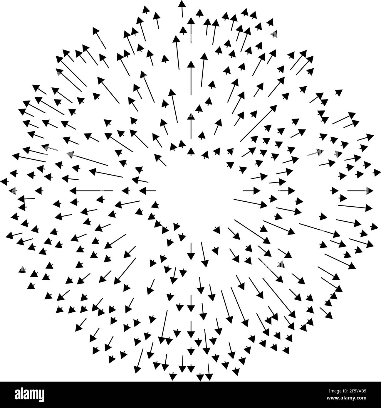 Flèches pointant vers l'extérieur pour les concepts de dilatation, de ...