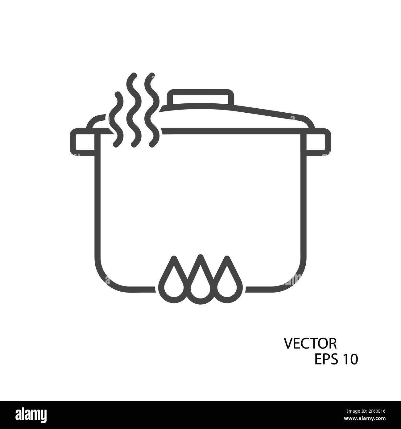 Icône de pot plat. Pictogramme pour le Web. Trait. Isolé sur fond blanc ...