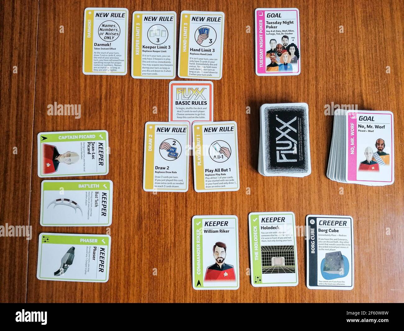 Cartes du Star Trek la version prochaine génération de Fluxx le jeu de ...