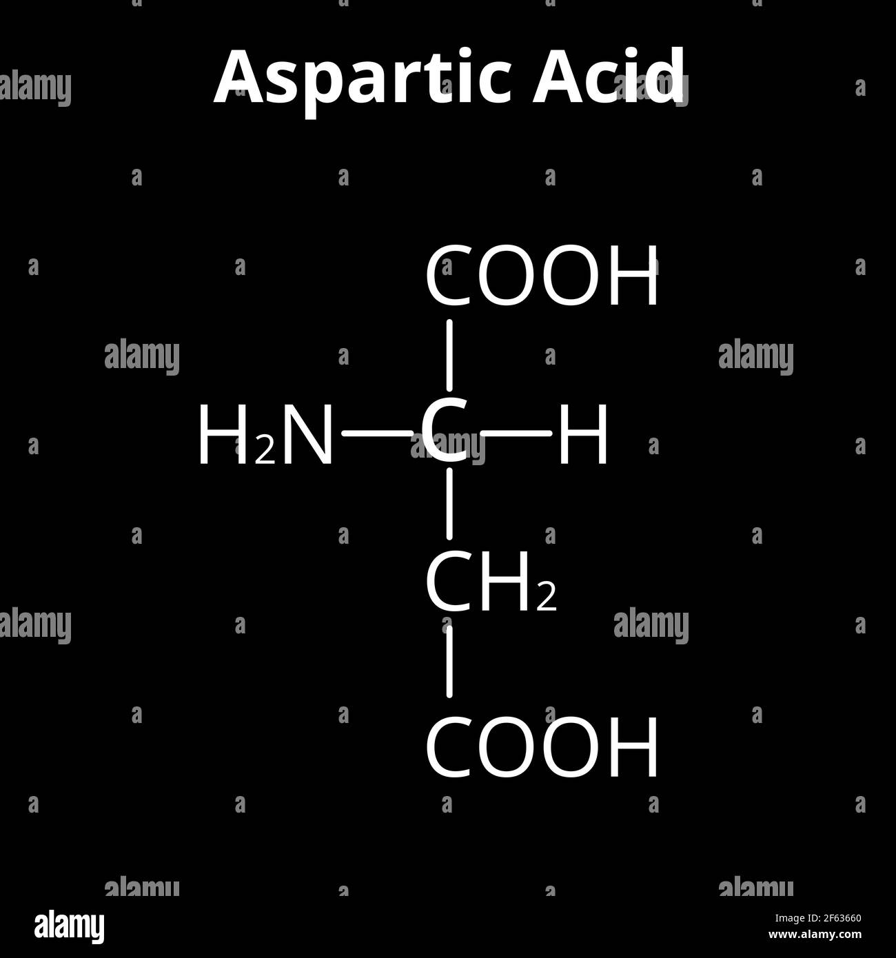 L'acide aspartique est un acide aminé. Formule moléculaire chimique l ...