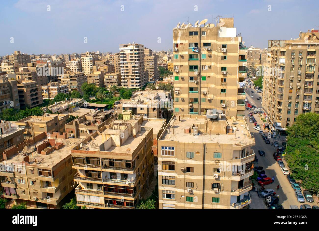 Le Caire - Egypte - 1er octobre 2020: Vue panoramique de la ville de ...