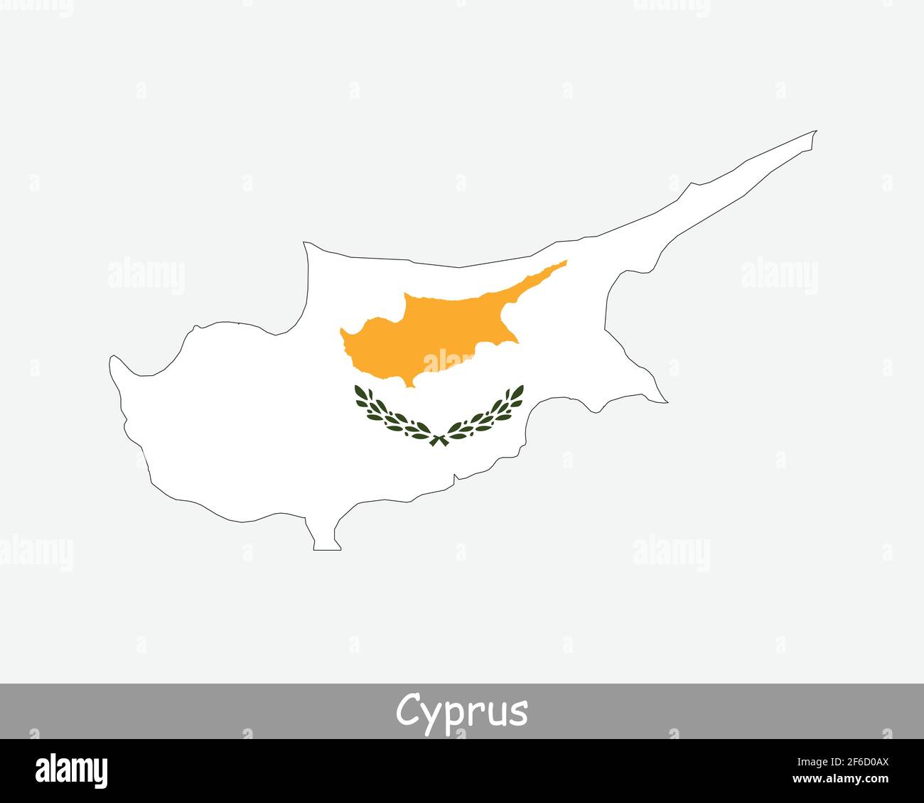 Drapeau de carte de Chypre. Carte de Chypre avec le drapeau national ...