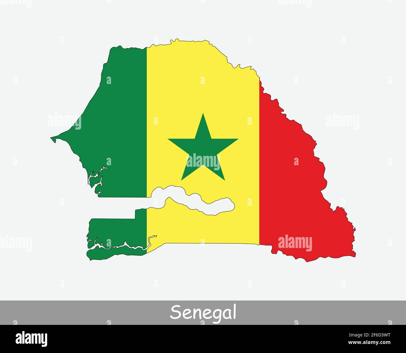 Carte du drapeau du Sénégal. Carte de la République du Sénégal avec le ...
