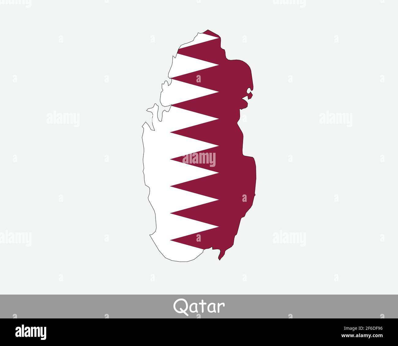 Carte des drapeaux du Qatar. Carte de l'État du Qatar avec le drapeau ...