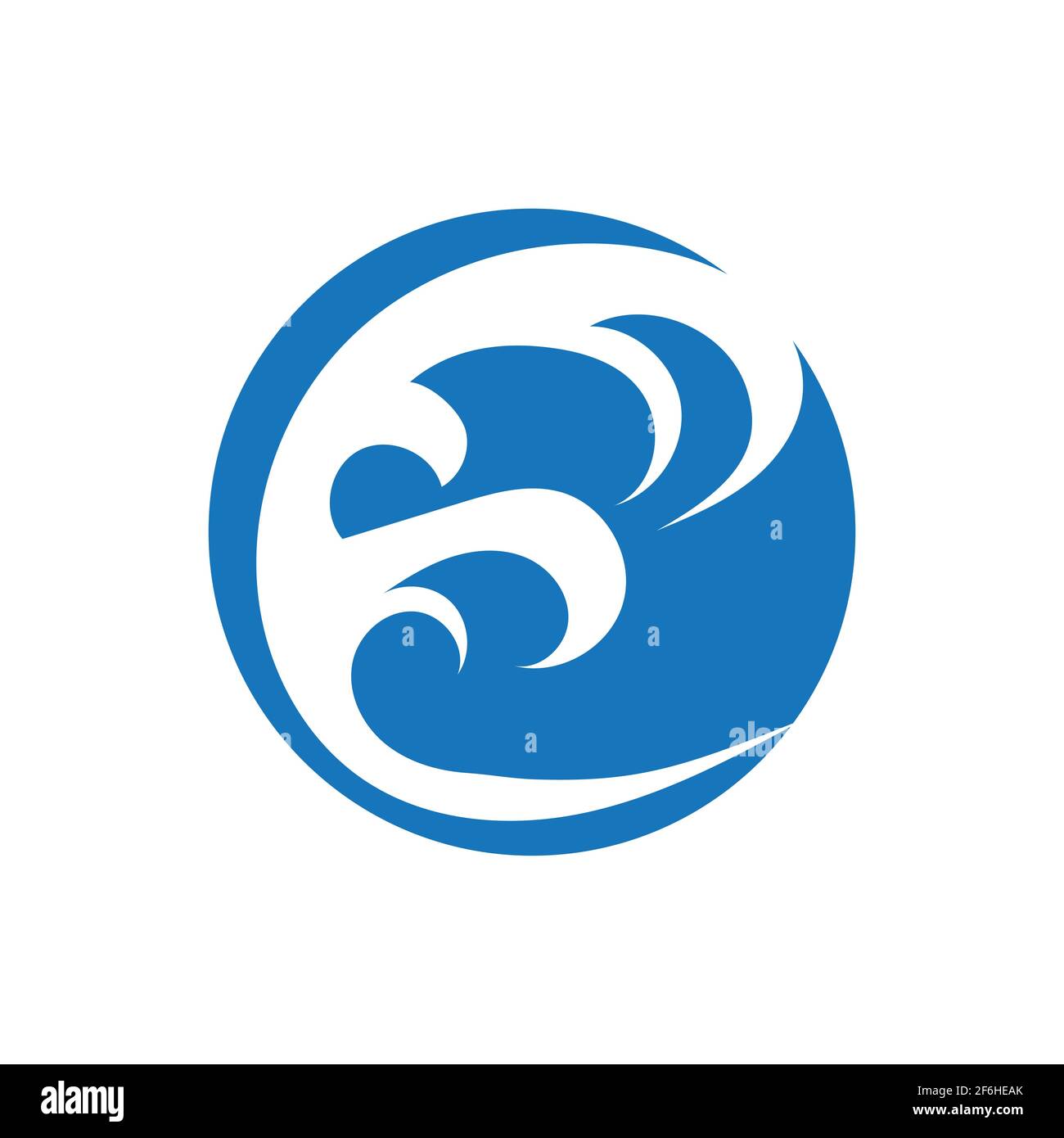 Modèle d'illustration vectorielle avec logo Ocean Wave - Vector Image Vectorielle Stock - Alamy