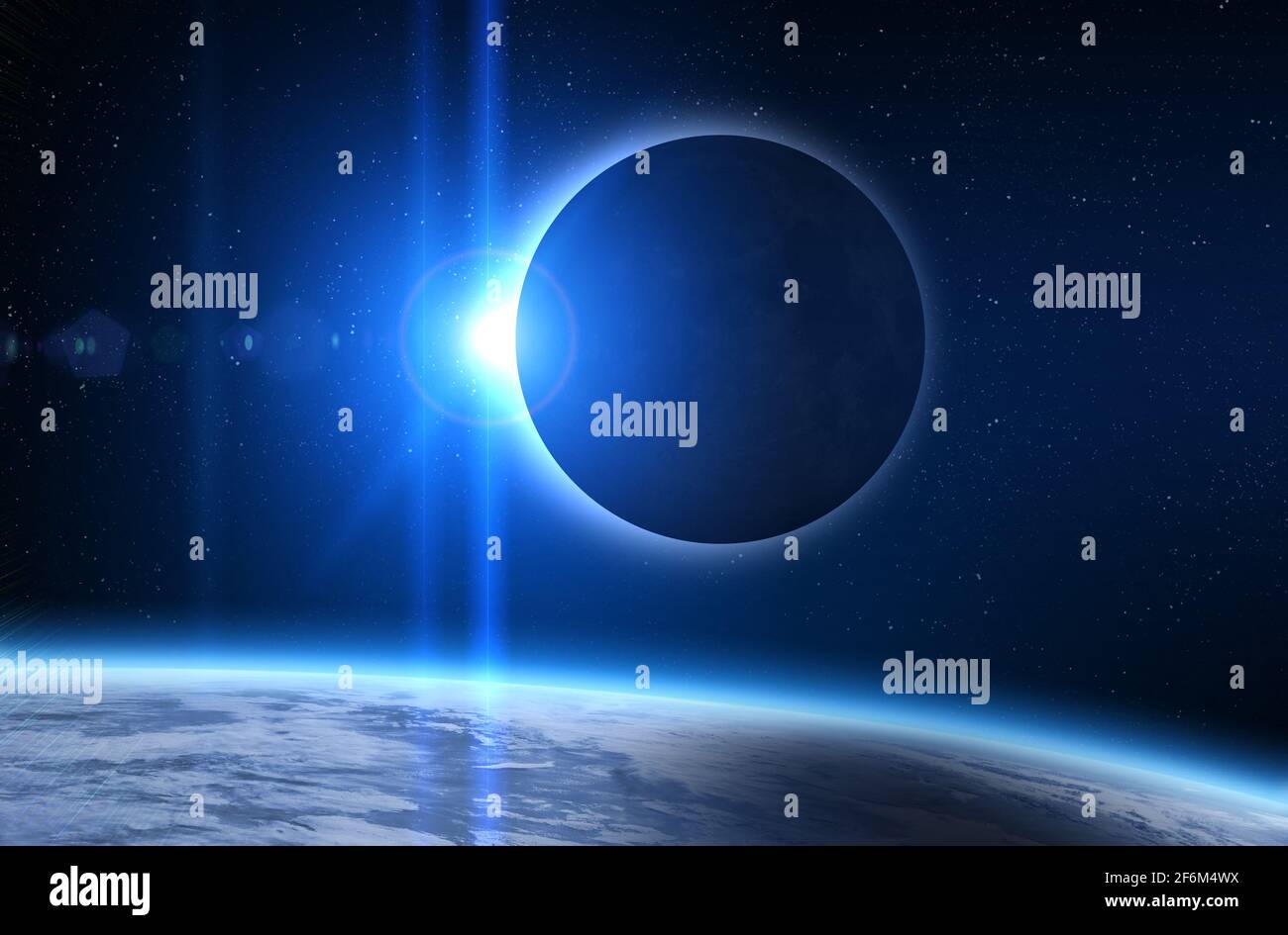 Une éclipse totale du Soleil. éclipse solaire, phénomène naturel ...