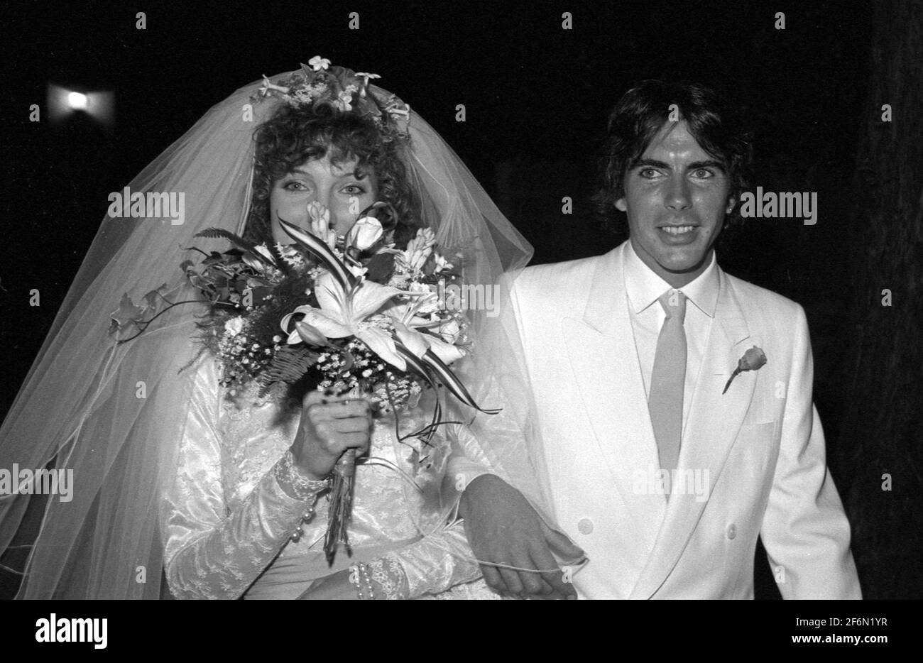 Brooke Palance et Michael Wilding Jr. À leur mariage le 26 août 1982 ...