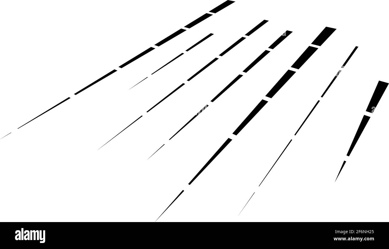 Lignes dynamiques en pointillés, rayures. Lignes 3D en perspective avec ...