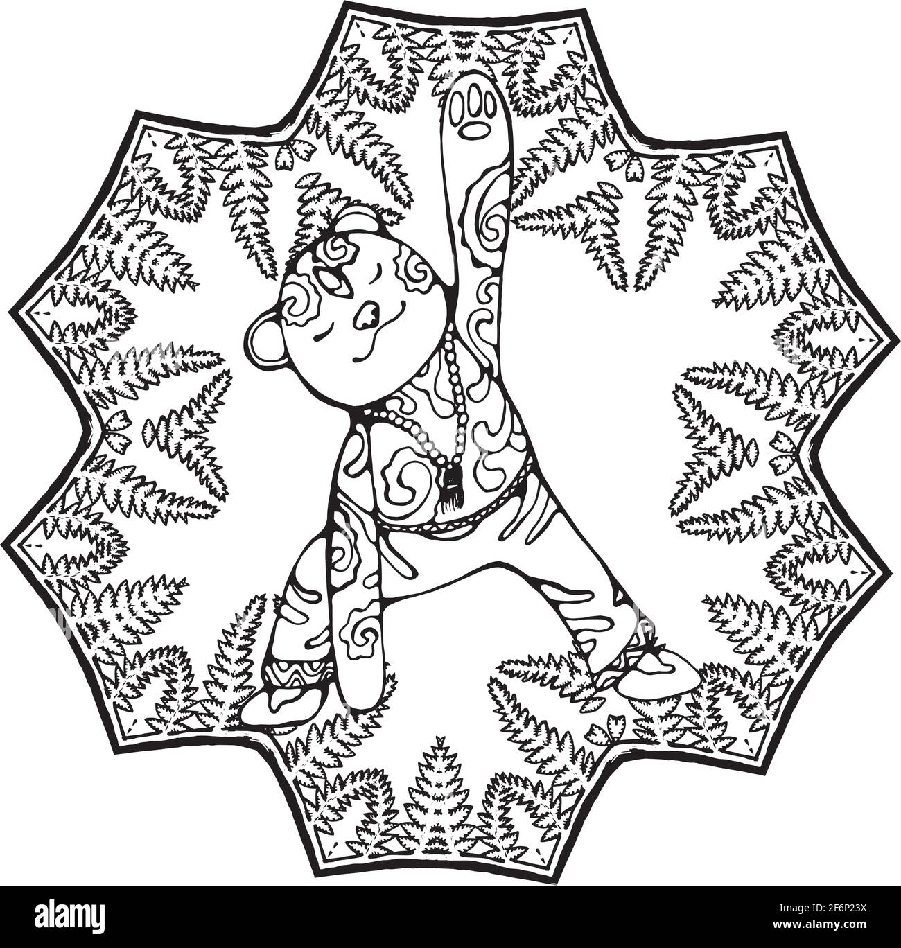 Mandala ours noir et blanc Banque de photographies et d’images à haute ...