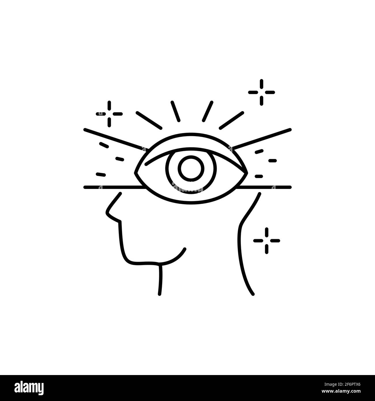 Icône de la ligne couleur de vision. Pictogramme pour page Web ...