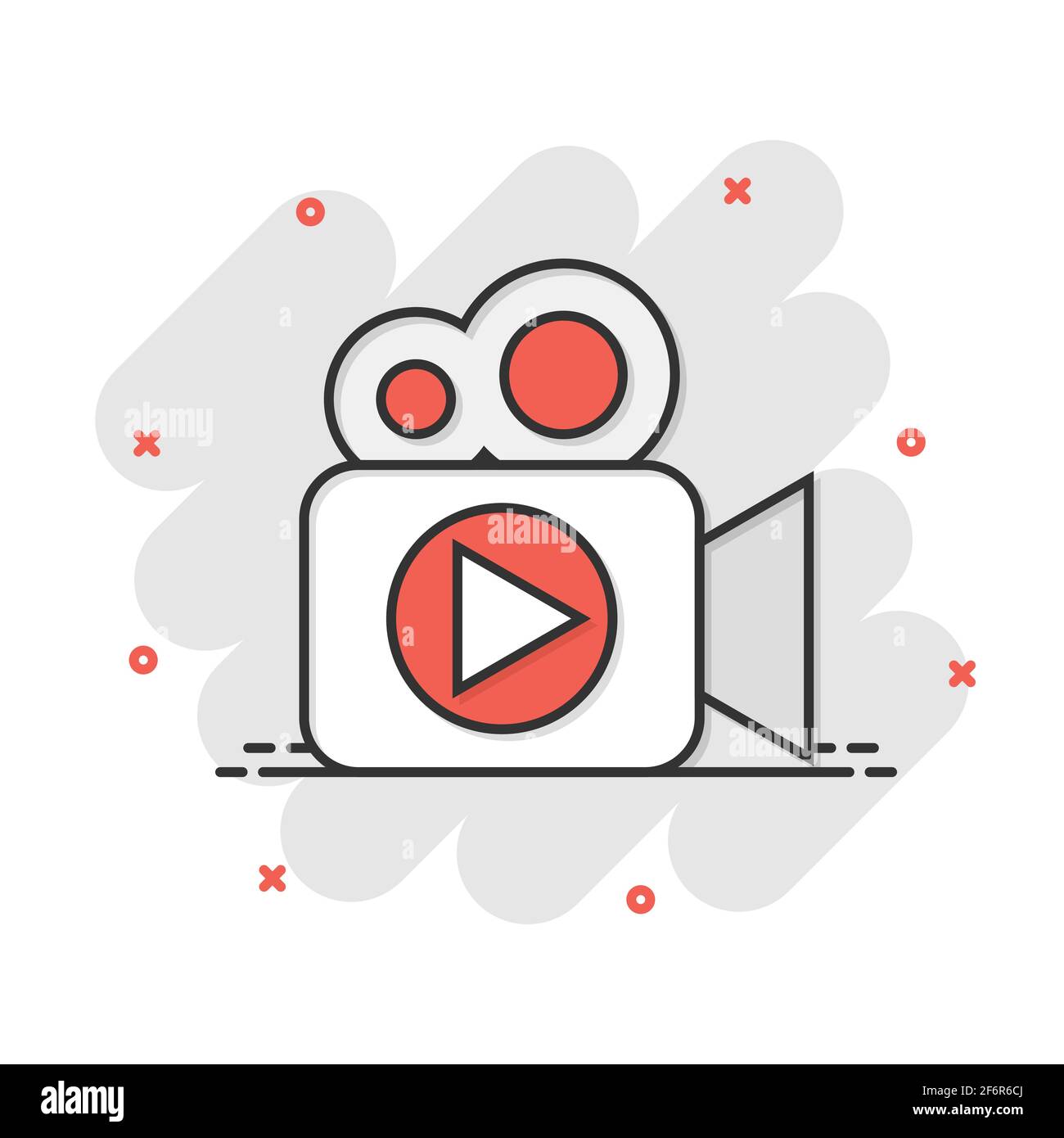 L'icône de caméra vidéo dans le style comique. Vector Cartoon Movie ...