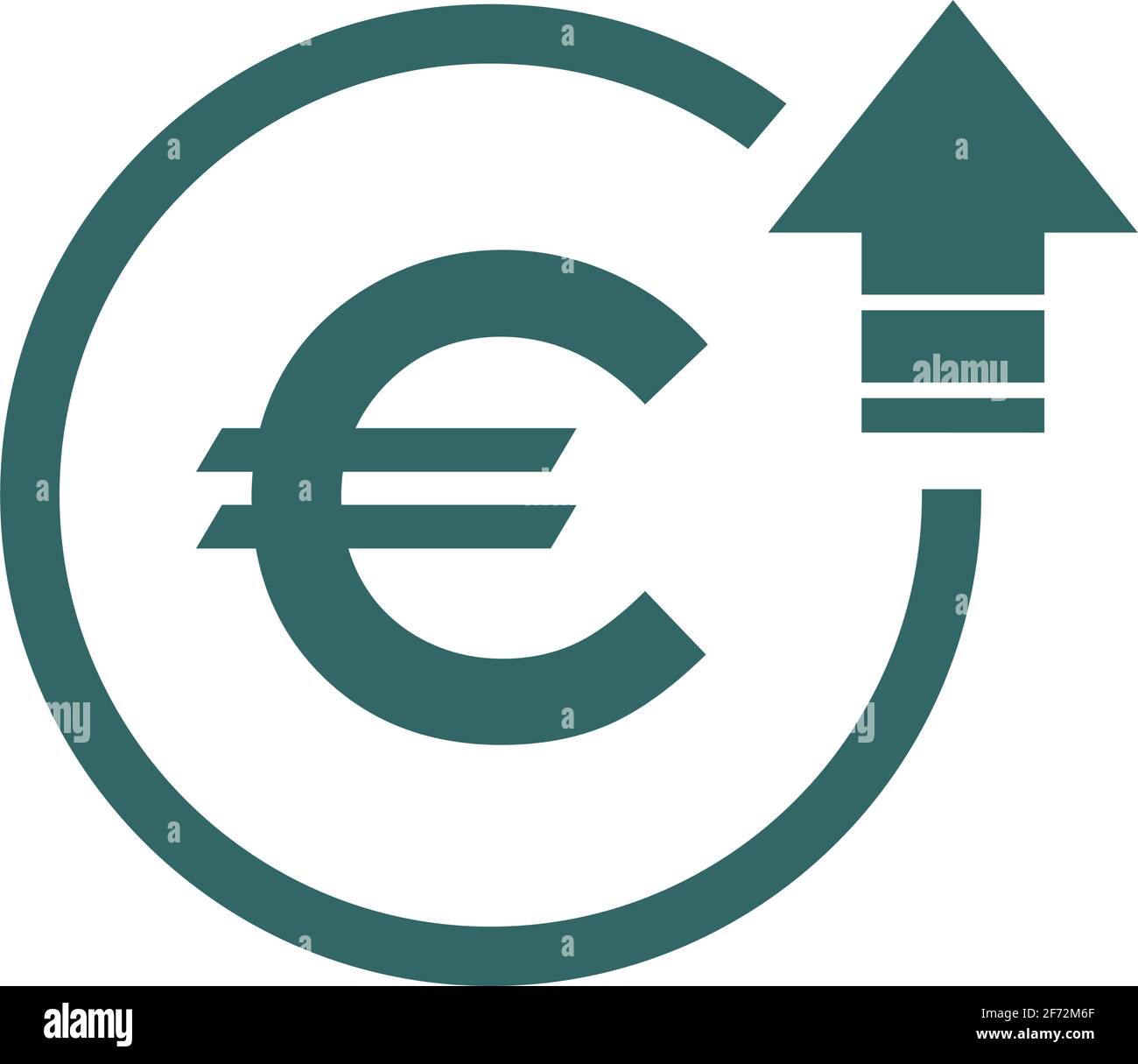 Symbole de coût euro icône d'augmentation. Image de symbole vectoriel ...