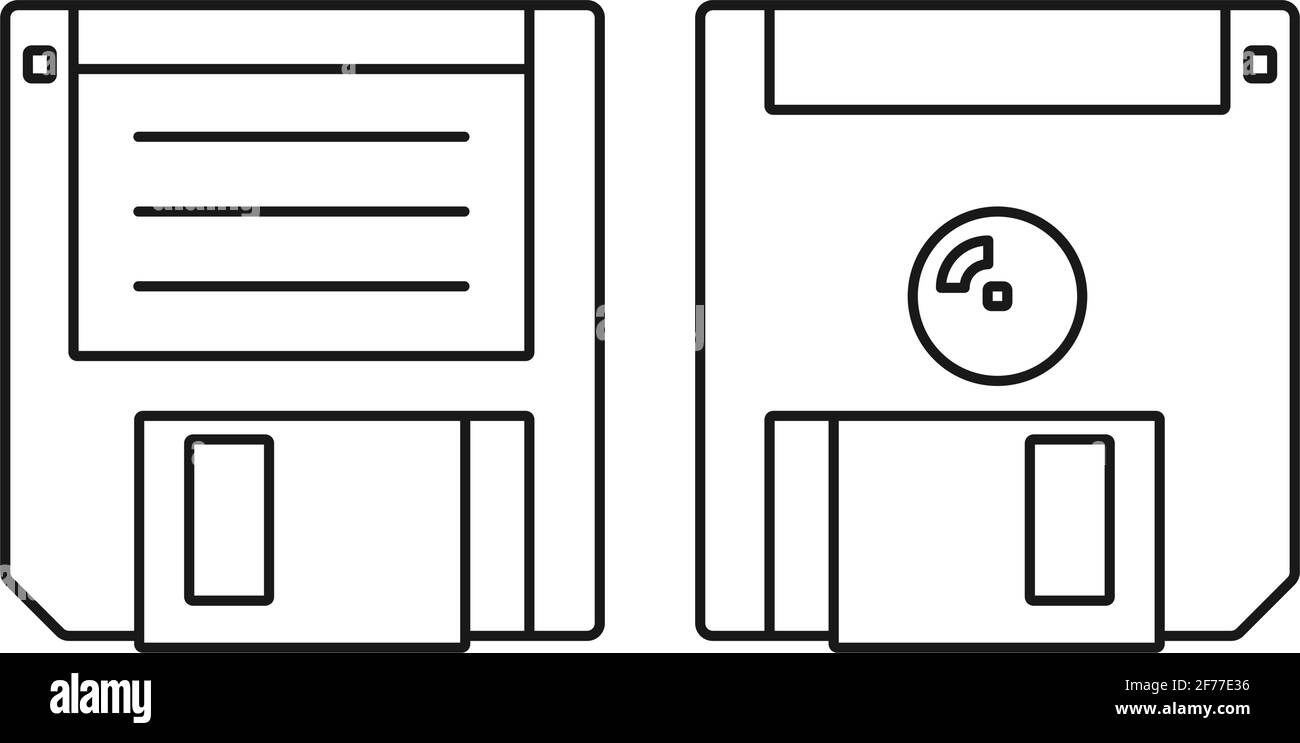 Vecteur de disquette icône Banque d'images noir et blanc - Alamy