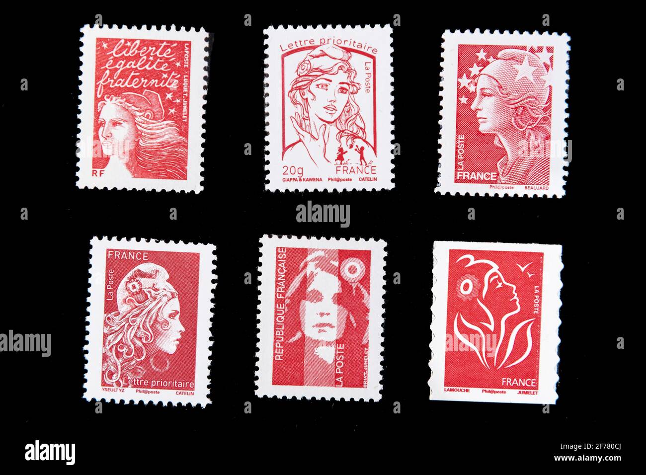 France, Paris, timbres, Marianne, symbole de la République française ...