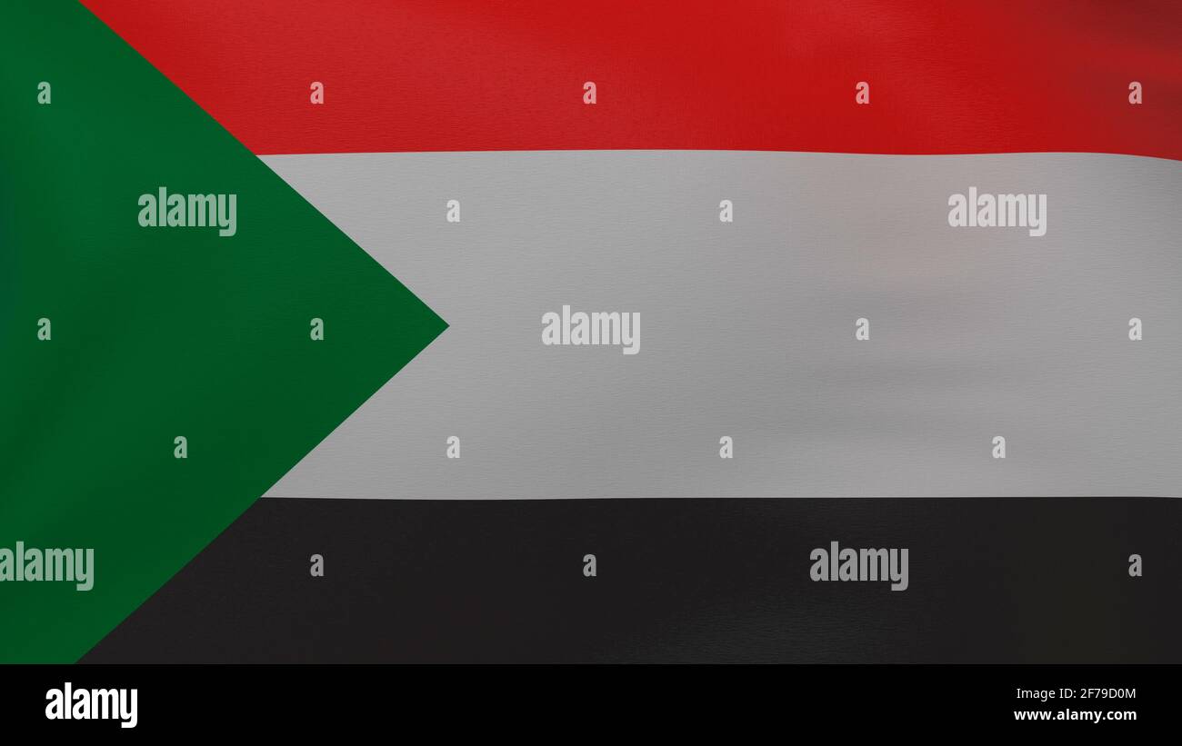 Arrière-plan du drapeau du Soudan. Drapeau national de la texture du ...