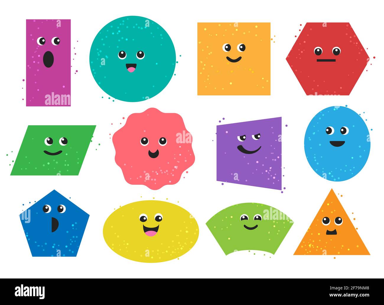 Personnages de formes géométriques de dessin animé Image Vectorielle ...